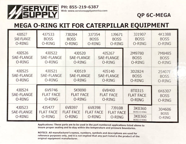 Mega O-Ring Kit for Caterpillar Equipment – Service Supply America